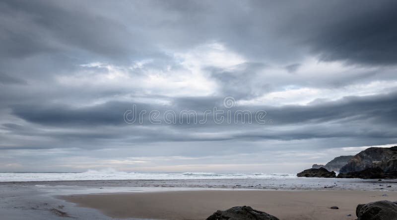 Storm Over the Ocean: Swirl Patterns at the Bay of Biscay Stock Image ...