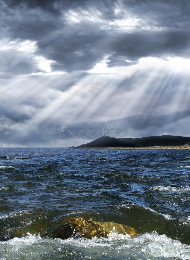 Storm over the sea stock image. Image of gale, coast, mountain - 8896999