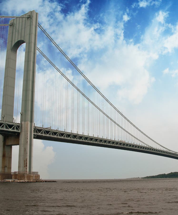 Storm Over Verrazzano Bridge Stock Photo - Image of water, blue: 223251702