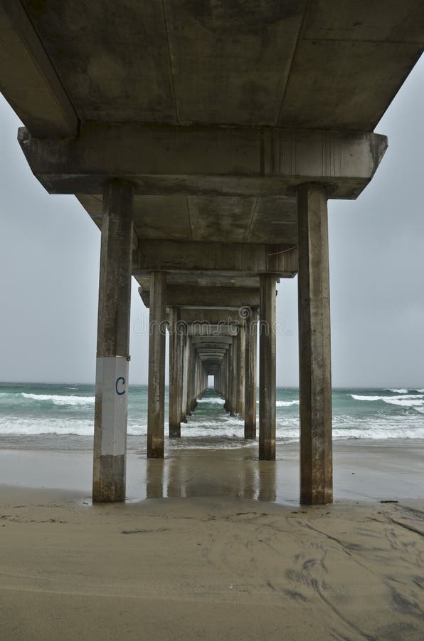 Storm Pier stock image. Image of pier, skies, dark, pacific - 25508835