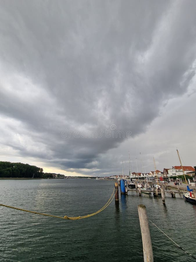 Storm on the port stock image. Image of storm, river - 286546105