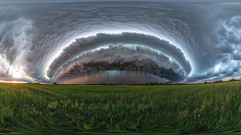 A Storm Produced by a Supercell with Dramatic Clouds and Lightning ...