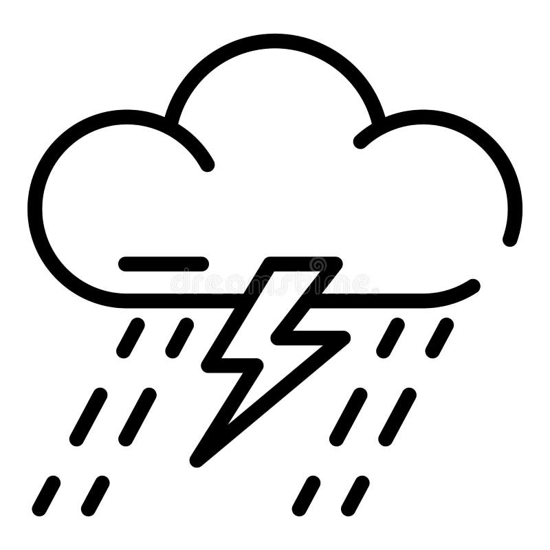 Storm Rain Cloud Icon, Outline Style Stock Vector - Illustration of ...