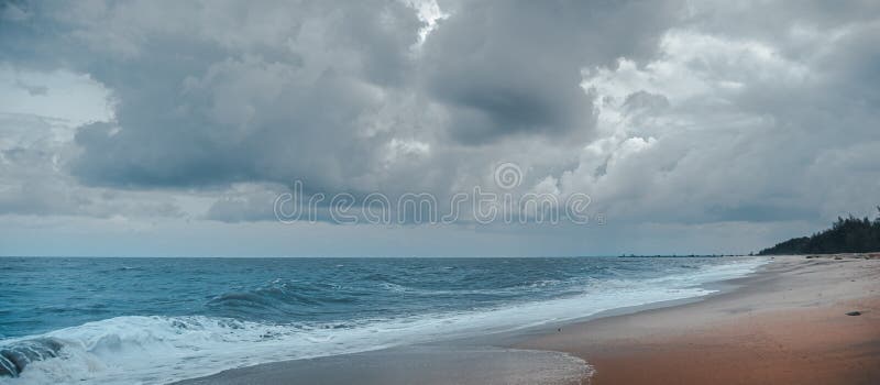 The Storm and Rain are Coming on a Beautiful Beach Stock Photo - Image ...