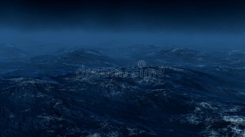 Storm on the Sea. 3d Render Stock Illustration - Illustration of splash ...