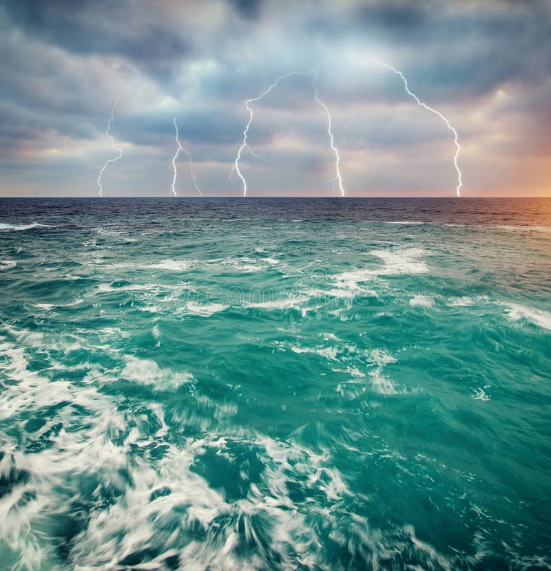 Storm on the sea stock photo. Image of color, shapes - 57658050