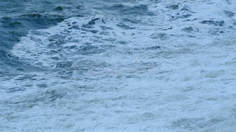 Storm on the Sea. Power of Waves Breaking Splashing Sea-Spray Water ...