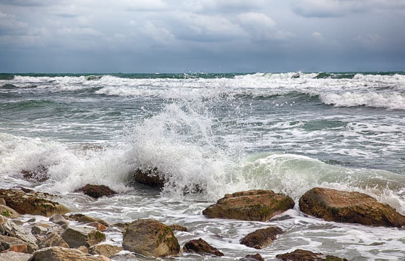 Storm on the Sea after a Rain Stock Image - Image of high, range: 27549797