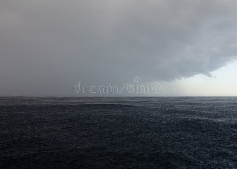 Storm in the sea. Rain stock photo. Image of clear, started - 126802628