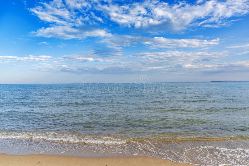 Waves on the Sea Dispersed by the Wind on a Cloudy Day. Stock Image ...