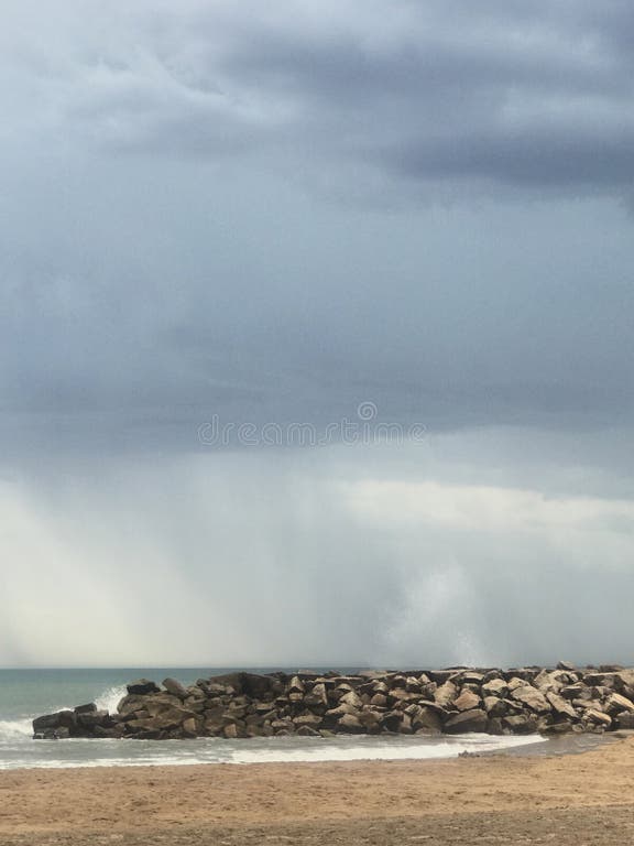 Storm on the Seashore in Miramar. Stock Photo - Image of scenic, ocean ...
