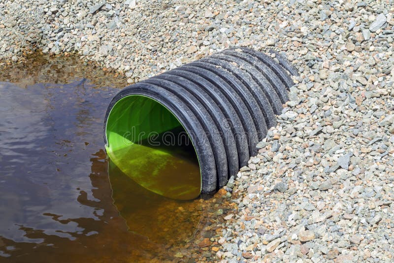Storm Sewage Plastic Pipe of Large Diameter. the Drainage Pipe Close-up ...