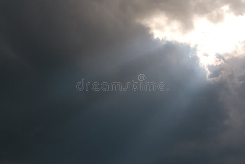Sun Rays through Storm Clouds Stock Photo - Image of nature, heaven ...