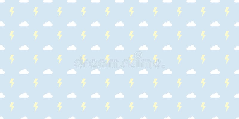Storm, Sky with Clouds and Thunder Seamless Repeat Pattern Vector ...