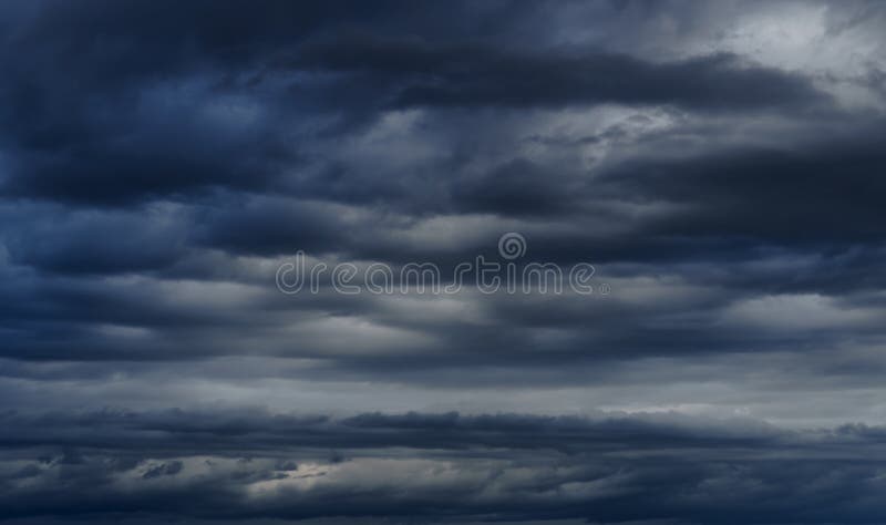 Storm Sky, Dark Dramatic Clouds during Thunderstorm, Rain and Wind ...