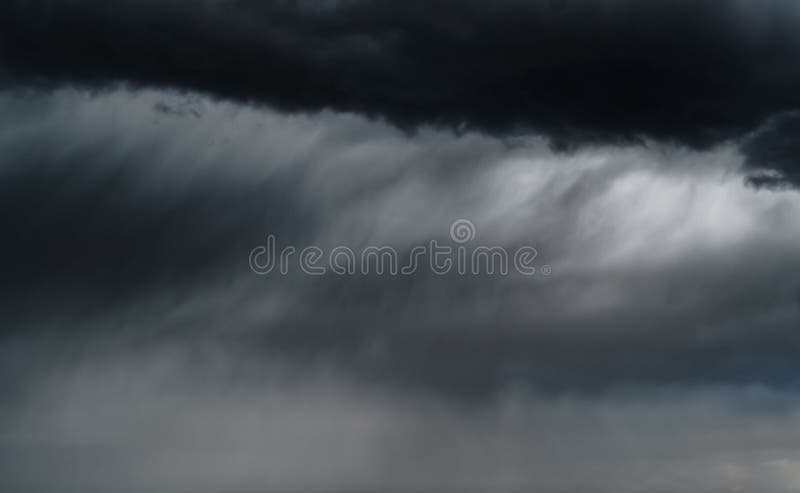 Storm Sky, Dark Dramatic Clouds during Thunderstorm, Rain and Wind ...