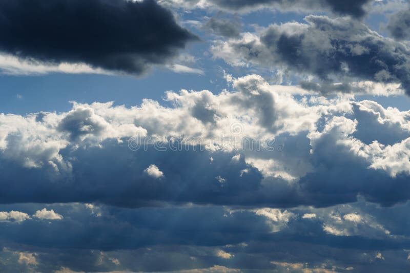 Storm Sky, Dark Dramatic Clouds during Thunderstorm, Rain and Wind ...
