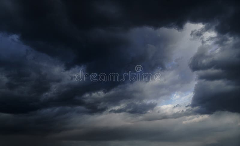 Storm Sky, Dark Dramatic Clouds during Thunderstorm, Rain and Wind ...