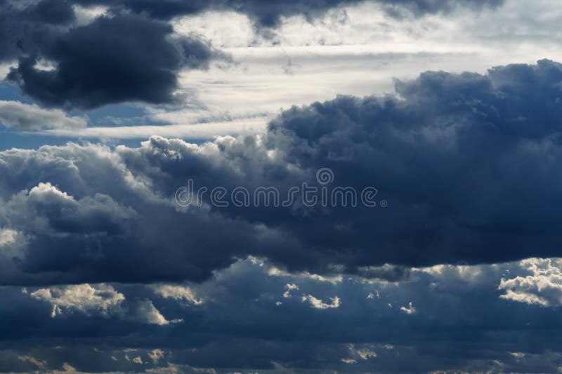 Storm Sky, Dark Dramatic Clouds during Thunderstorm, Rain and Wind ...