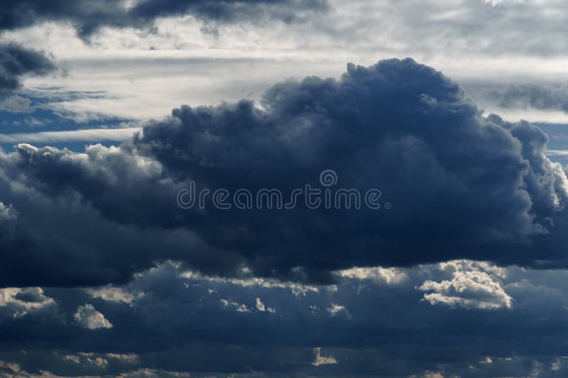 Storm Sky, Dark Dramatic Clouds during Thunderstorm, Rain and Wind ...