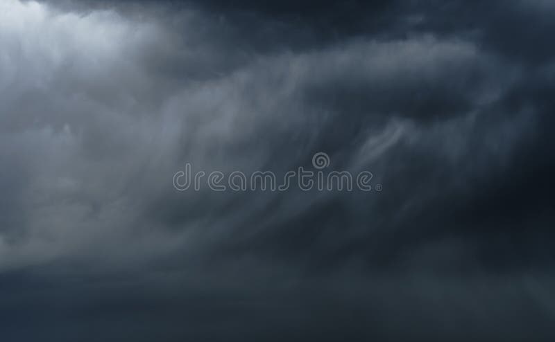 Storm Sky, Dark Dramatic Clouds during Thunderstorm, Rain and Wind ...