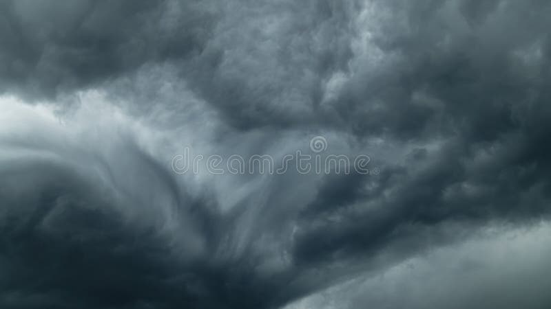 Storm Sky, Dark Dramatic Clouds during Thunderstorm, Rain and Wind ...