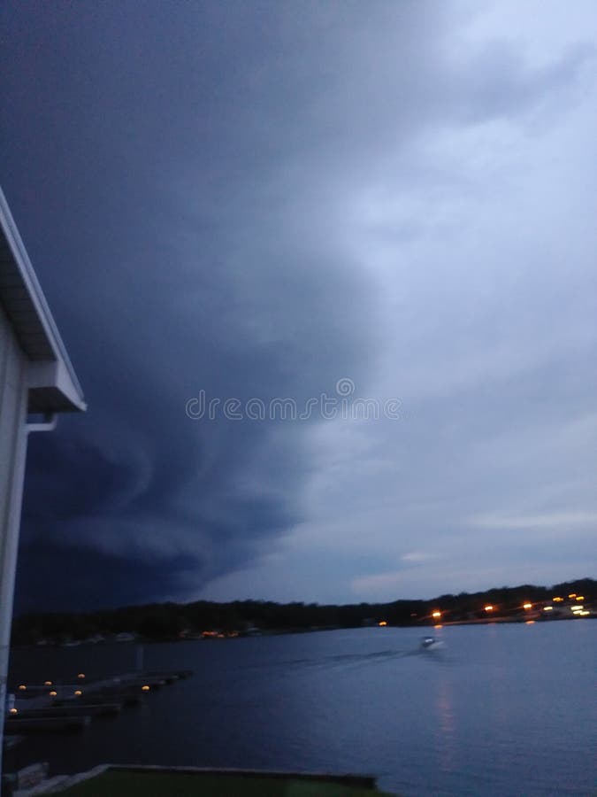 Storm Slowly Rolling Over Lake Water Stock Image - Image of thunder ...