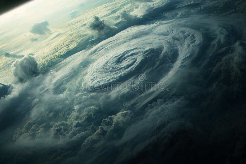 Storm from Space, Cyclone Tornado Satellite View, Generative Ai Stock ...