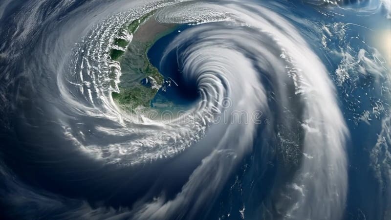 A Storm is Spinning on the Earth S Crust, Seen from Outer Space. Stock ...