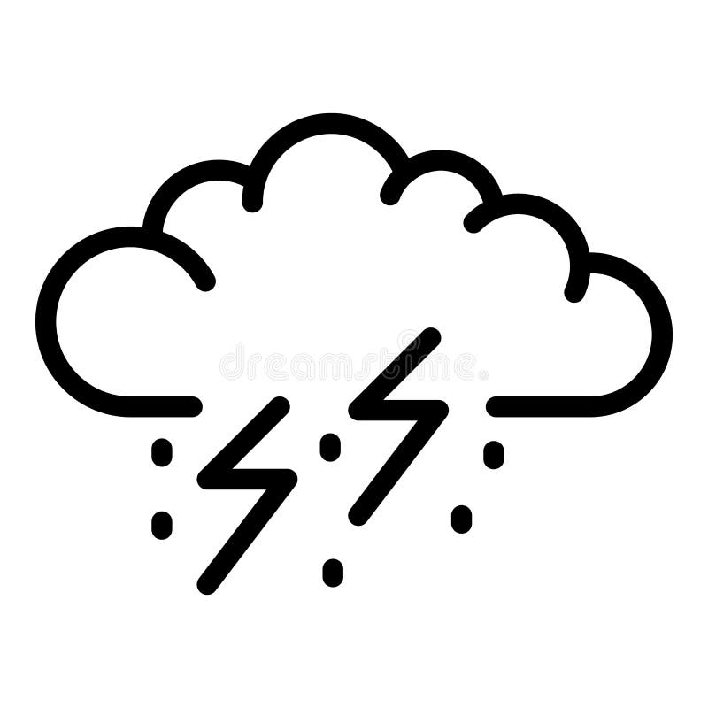 Storm Start Cloud Icon, Outline Style Stock Vector - Illustration of ...