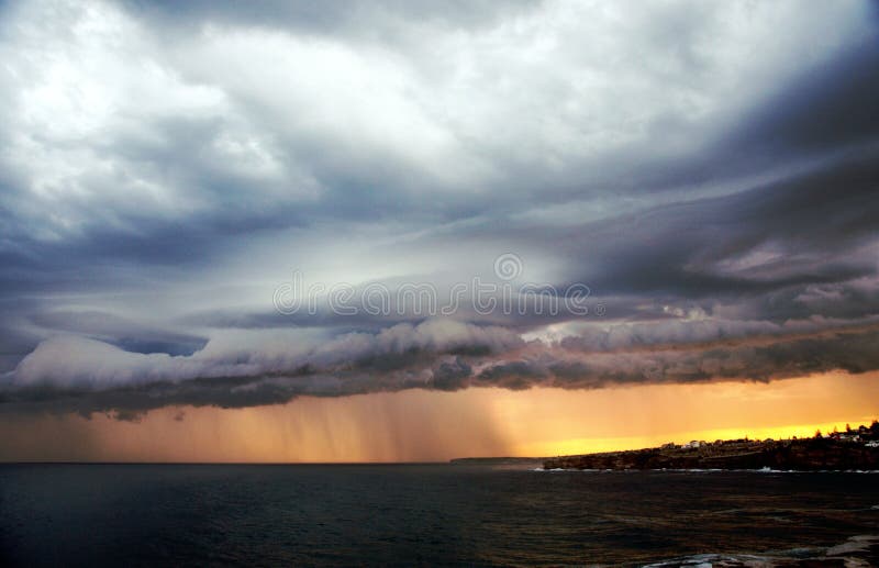 Storm and Sunset Over Bronte Stock Image - Image of beach, ocean: 73988519