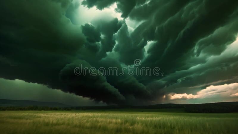 Storm Sweeping Across Grass Field Stock Footage - Video of background ...