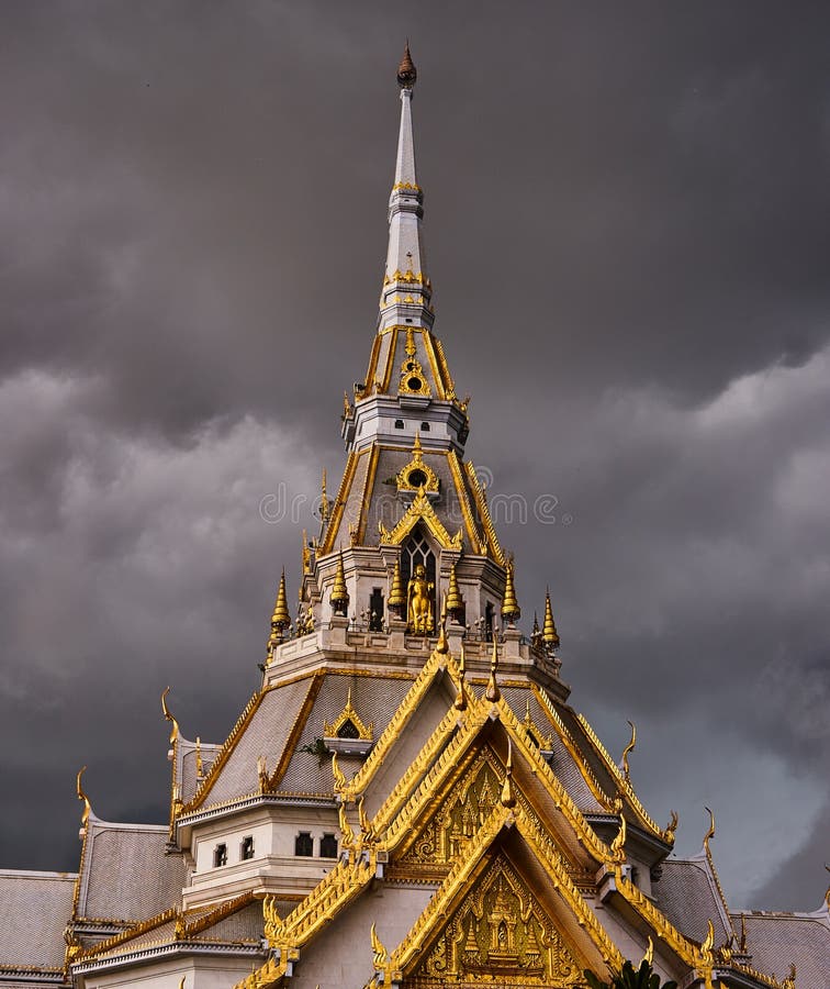Storm at temple stock photo. Image of buddhist, night - 81755214