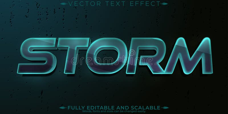 Storm Text Effect, Editable Hurricane and Disaster Text Style Stock ...