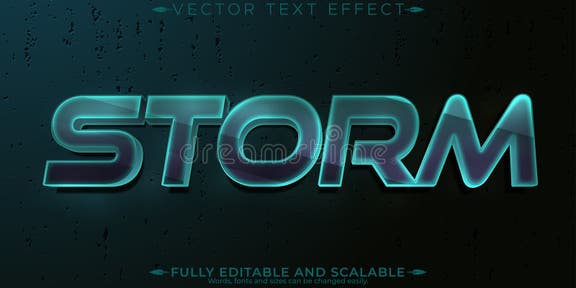 Storm Text Effect, Editable Hurricane and Disaster Text Style Stock ...