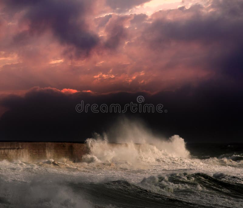 Storm at sea stock photo. Image of portugal, storm, outdoor - 33081306