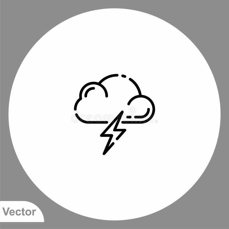 Storm Vector Icon Sign Symbol Stock Vector - Illustration of sunny ...