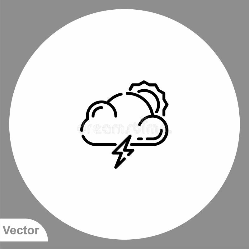 Storm Vector Icon Sign Symbol Stock Vector - Illustration of season ...