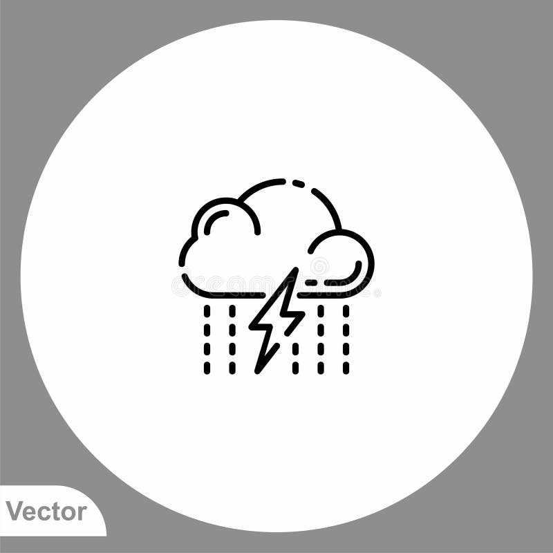 Storm Vector Icon Sign Symbol Stock Vector - Illustration of lightning ...