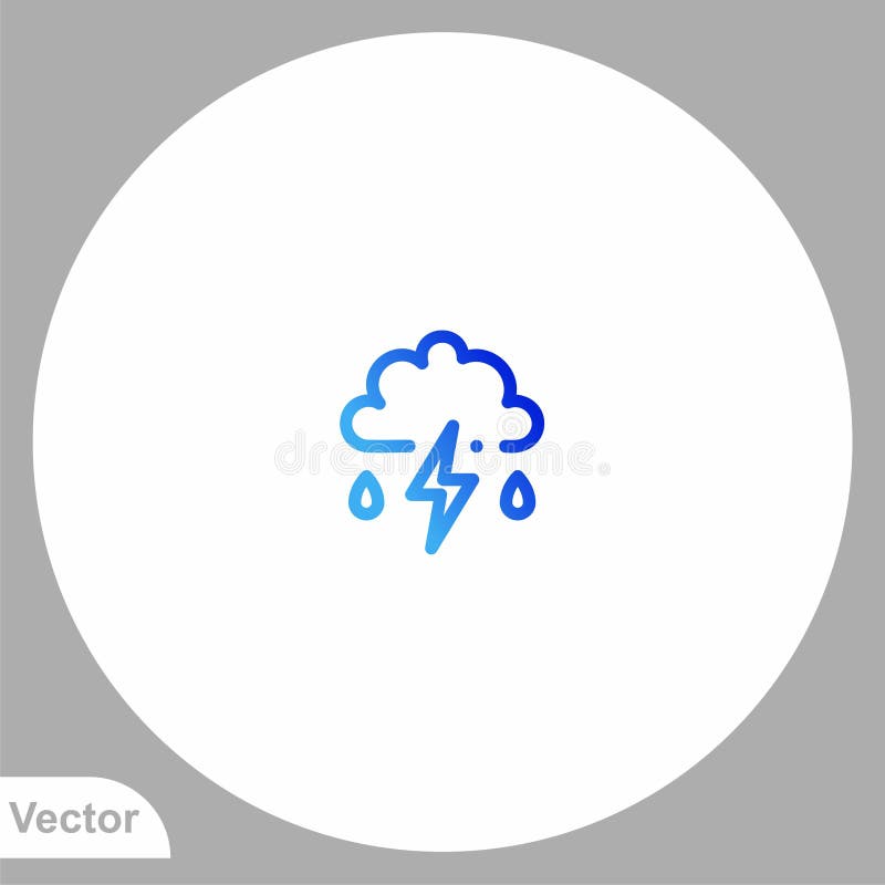 Storm Vector Icon Sign Symbol Stock Vector - Illustration of moon ...