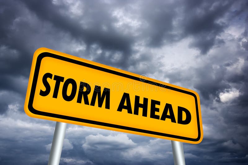 Storm warning sign stock illustration. Illustration of label - 15096465