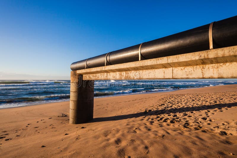 Storm Water Pipe Beach stock image. Image of waves, blue - 30238271