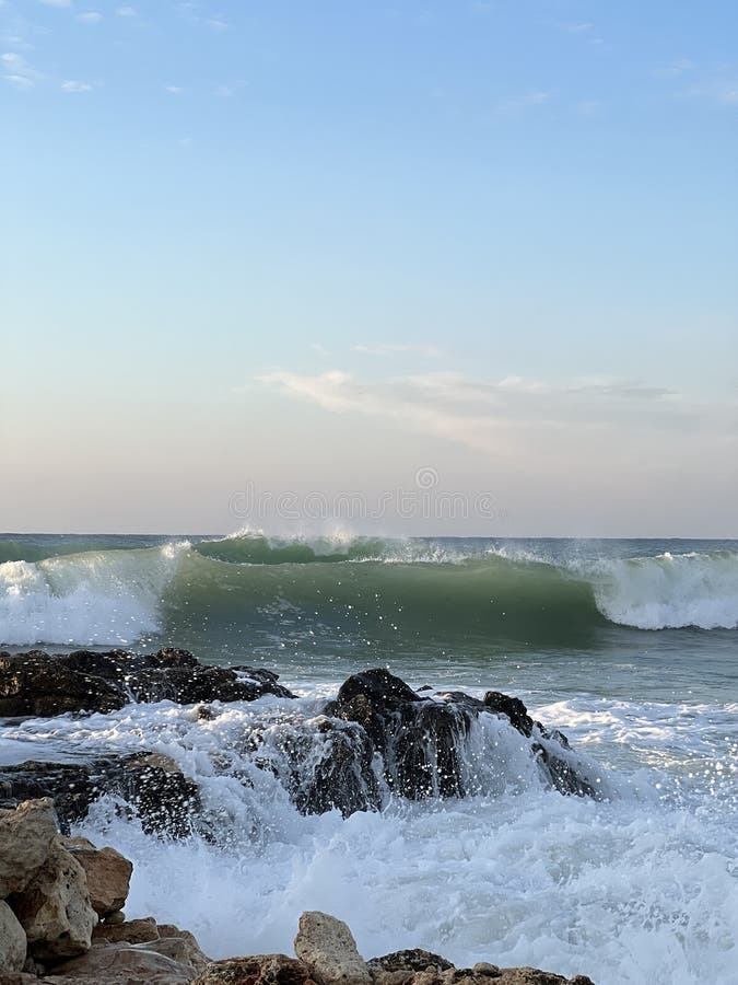 Storm Wave Illuminated by Sunlight, Water Looks Transparent and ...