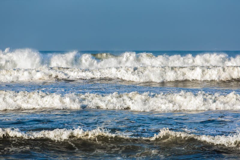 Storm Waves Breaking during Windy Day, Java, Indonesia. Stock Image ...
