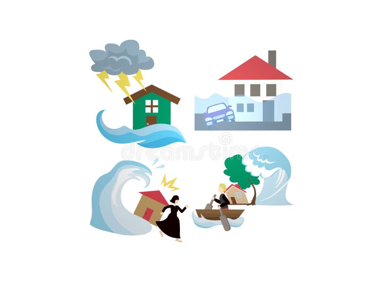 Storm Weather Logos on White Background - 3d Rendering Stock ...