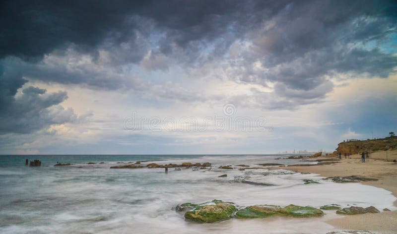 Storm Weather on Mediterranean Sea Stock Image - Image of weather ...