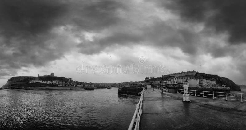 Storm in Whitby stock image. Image of seascape, pier - 88636749