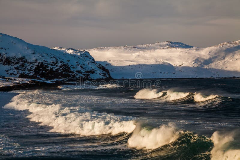 Storm in Winter in the Arctic Ocean Stock Image - Image of arctic ...