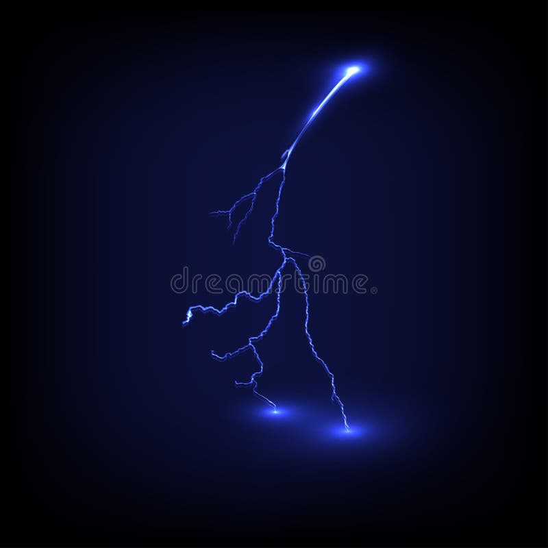 Vektorbild Av Blixtnedslag I Svart Bakgrund Blitz Blixt Thunder Light ...