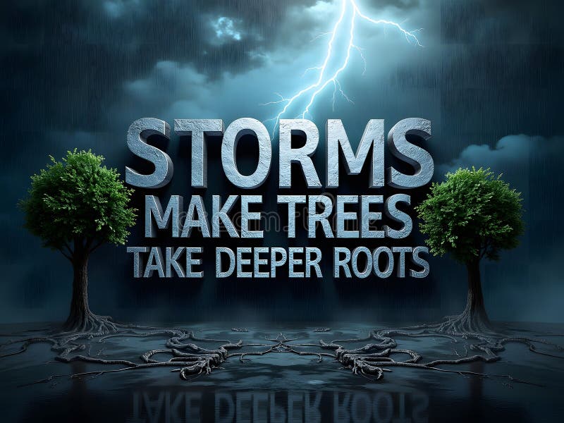 Storms Make Trees Take Deeper Roots Stock Image - Image of resilience ...